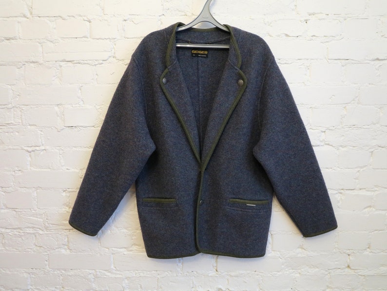 Vintage GEIGER Grey Wool Jacket Mens Dirndl Jacket Trachten - Etsy