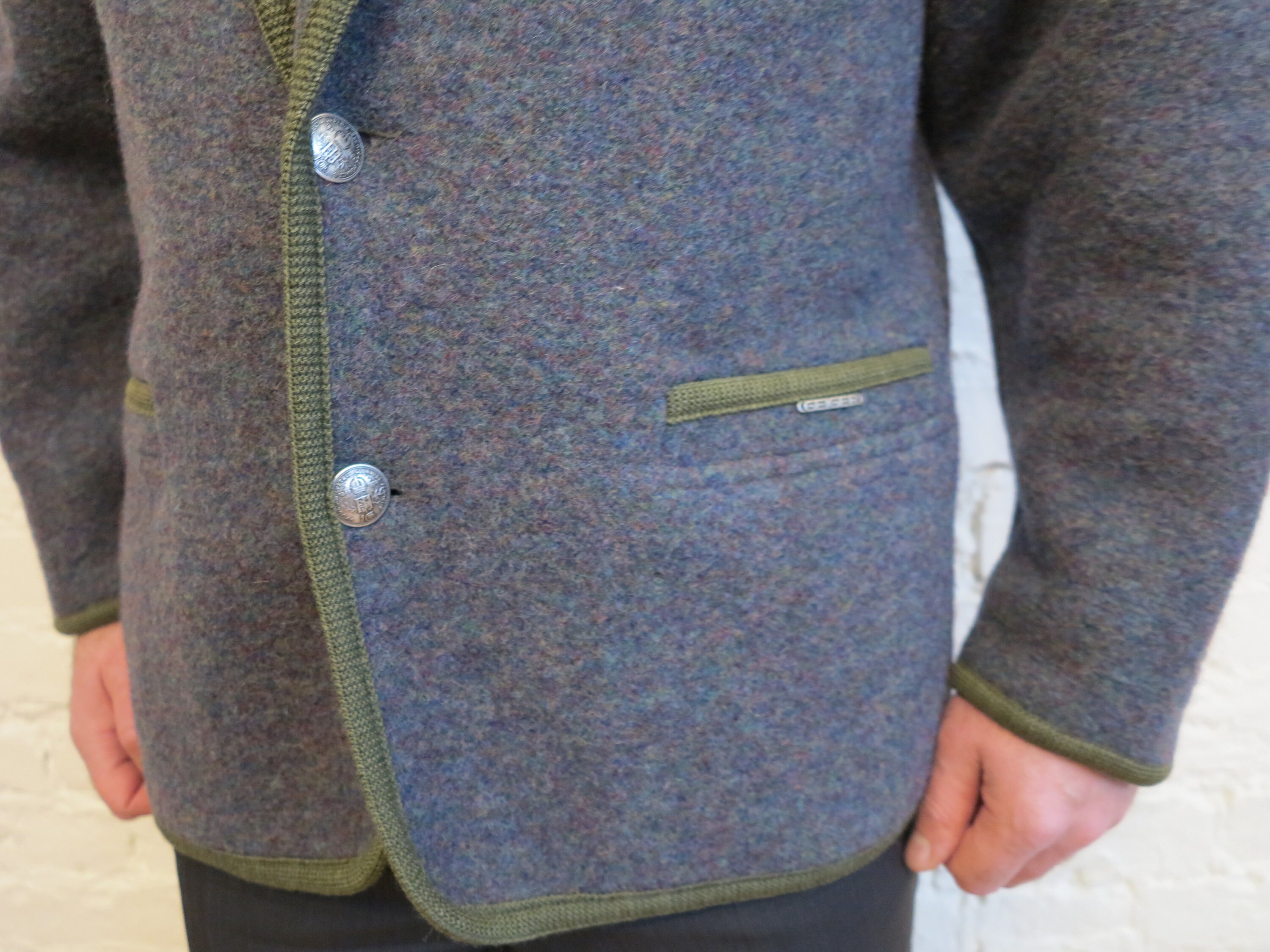 Vintage GEIGER Grey Wool Jacket Mens Dirndl Jacket Trachten - Etsy