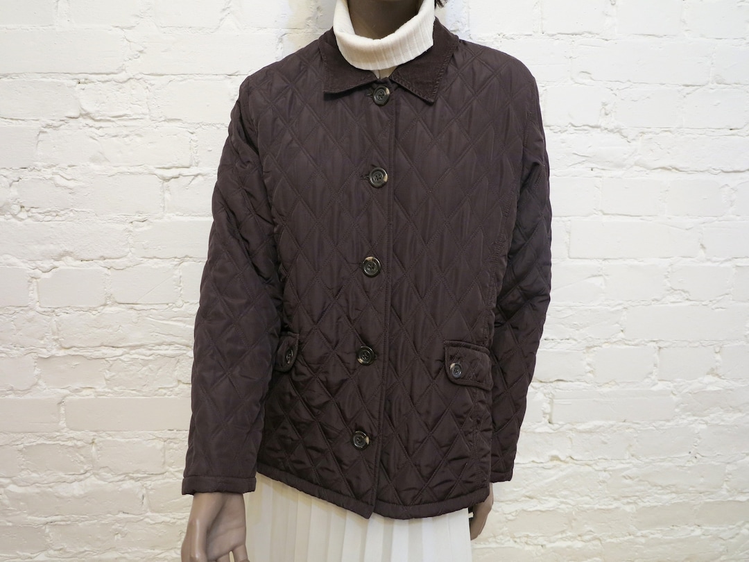 Chocolate Brown Padded Quilted Jacket Brown Womens Blazer Outerwear ...