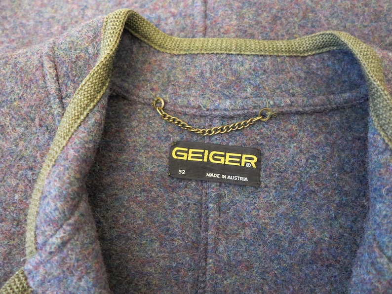 Vintage GEIGER Grey Wool Jacket Mens Dirndl Jacket Trachten - Etsy