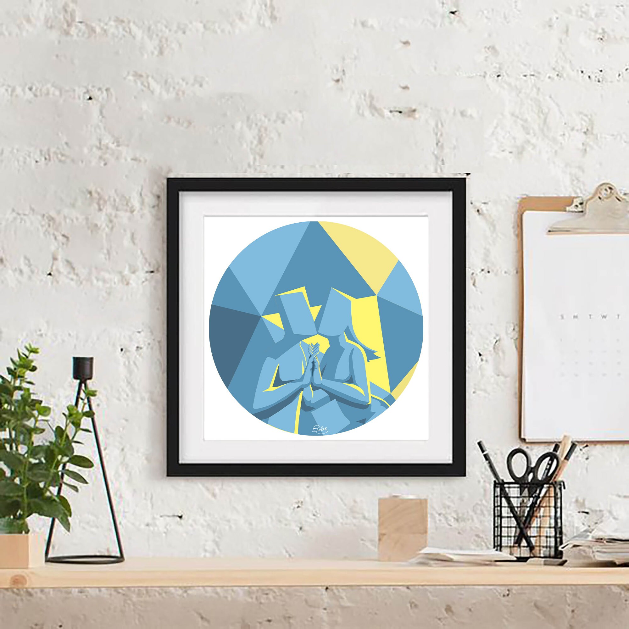 Kissing Colorful Men Bislak / Illustrated A3 Print / 30 X 40 Cm ...