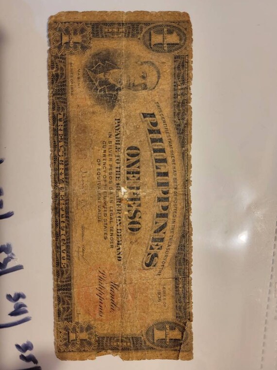 1936 Philippines One Peso Bank Note - Etsy