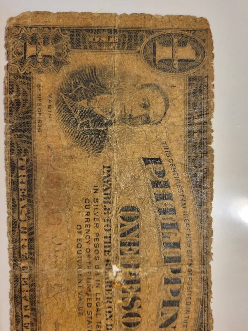 1936 Philippines One Peso Bank Note - Etsy