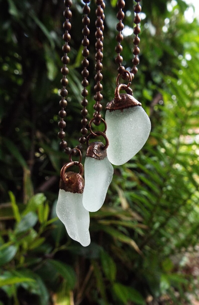 Sea Glass Necklace Sea Glass Chain Beach Glass Chain - Etsy