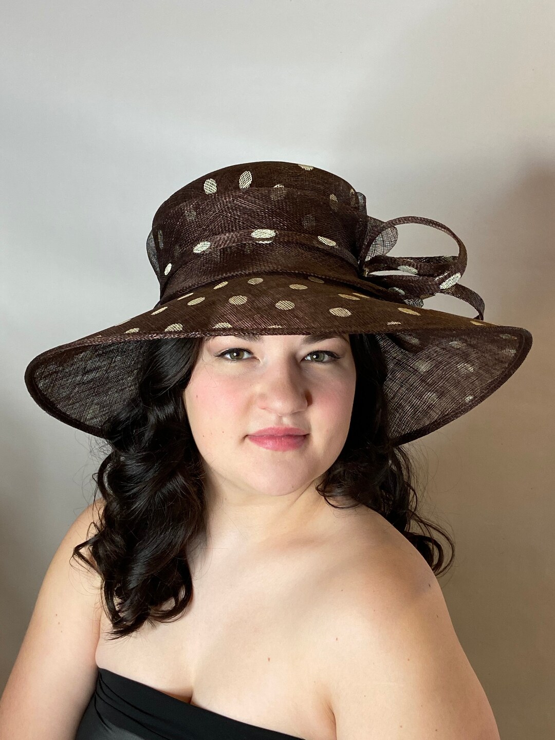 Brown Hat With Polka Dots Kentucky Derby, Saratoga, Triple Crown, Tea ...