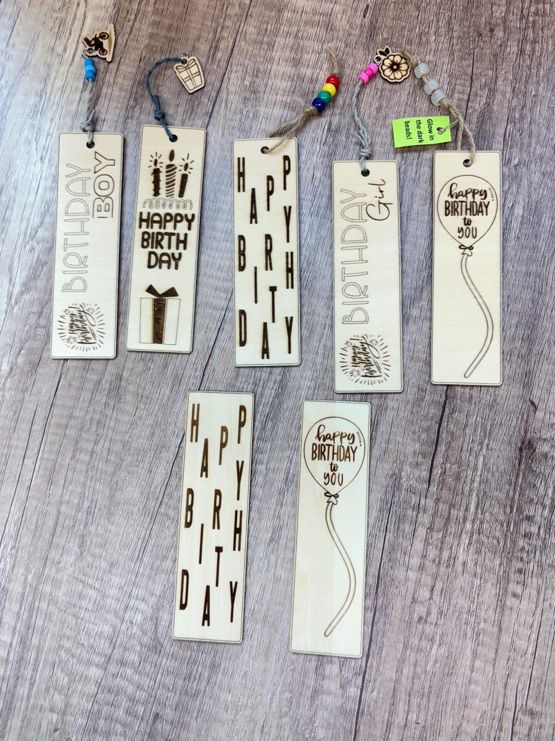 Happy Birthday Bookmark Pack, Laser Cut & Engraved, Gifts for Readers ...