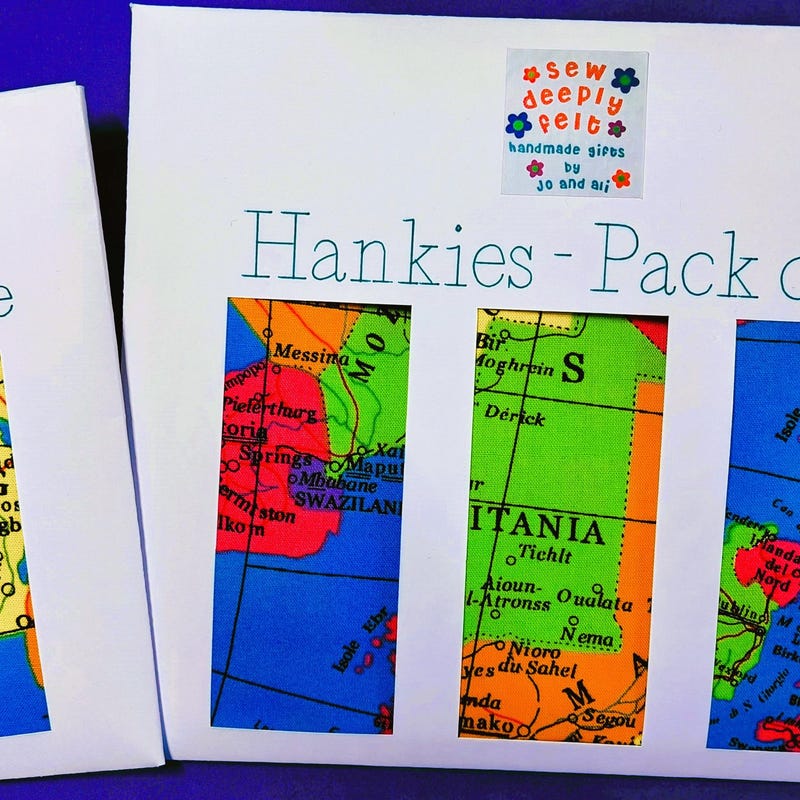 Map Hankies - Etsy