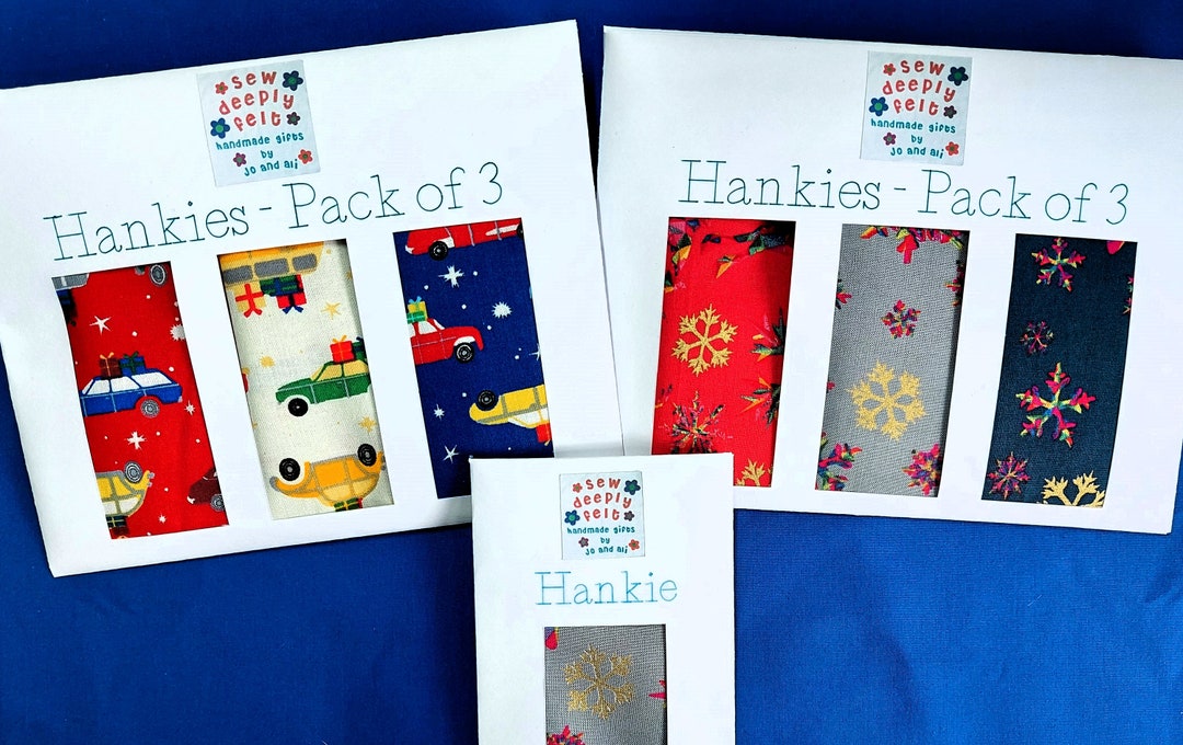 Xmas Hankies Pack of 3 or Individual - Etsy UK