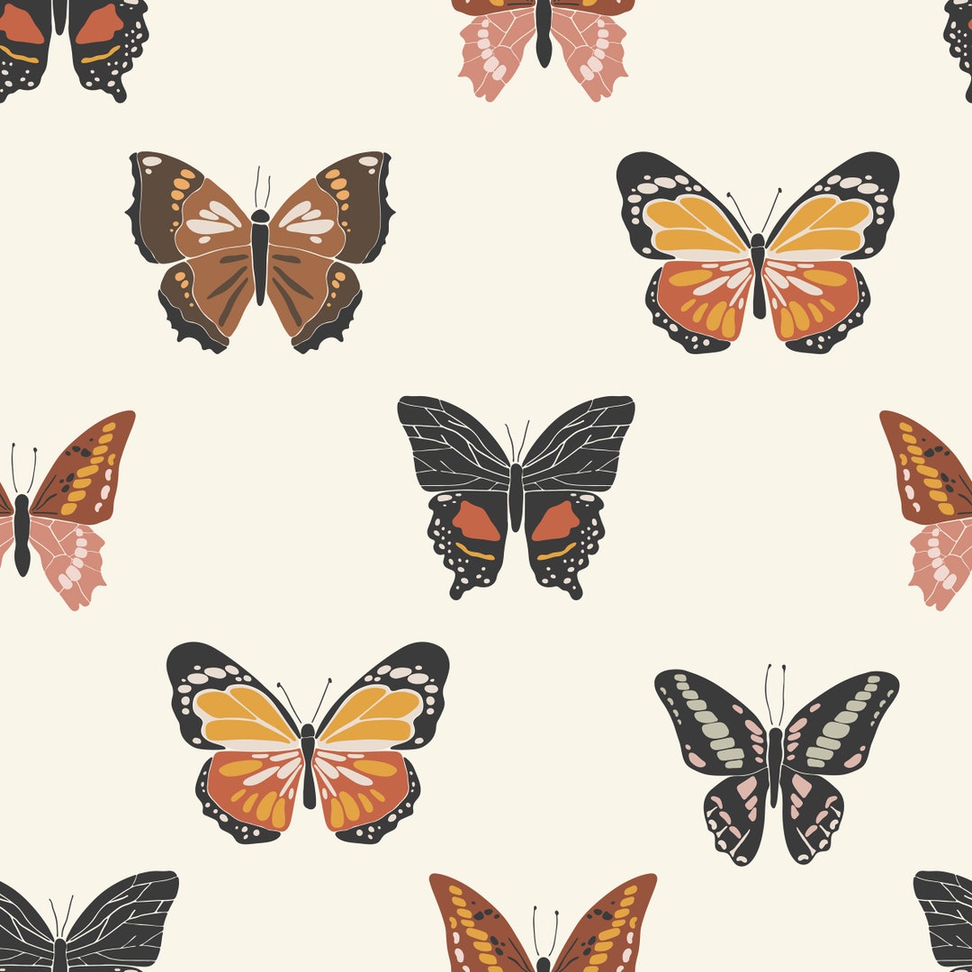 Seamless Butterfly Pattern, Boho Butterflies Background, Homesteading ...