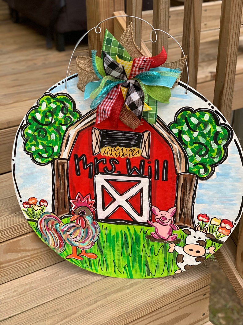 Farm Theme Door Hanger - Etsy
