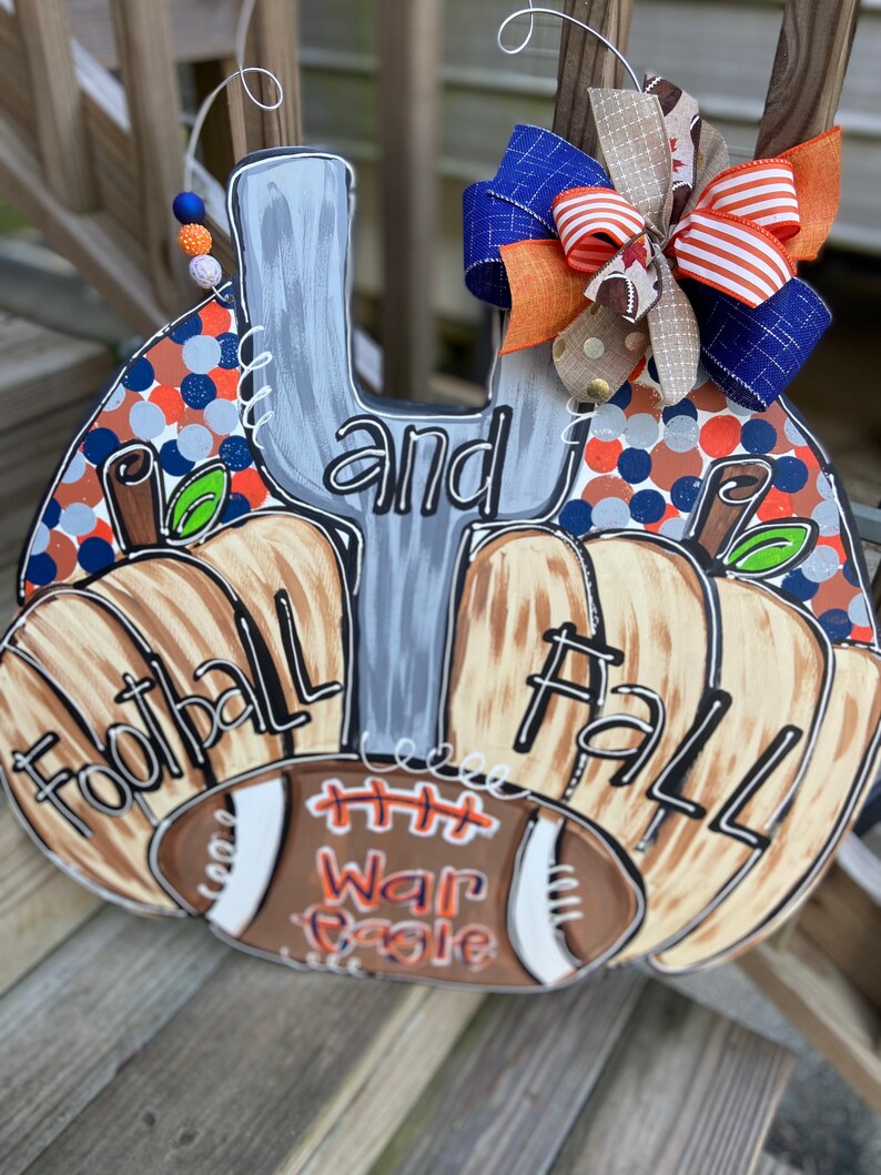 Football & Fall Door Hanger - Etsy
