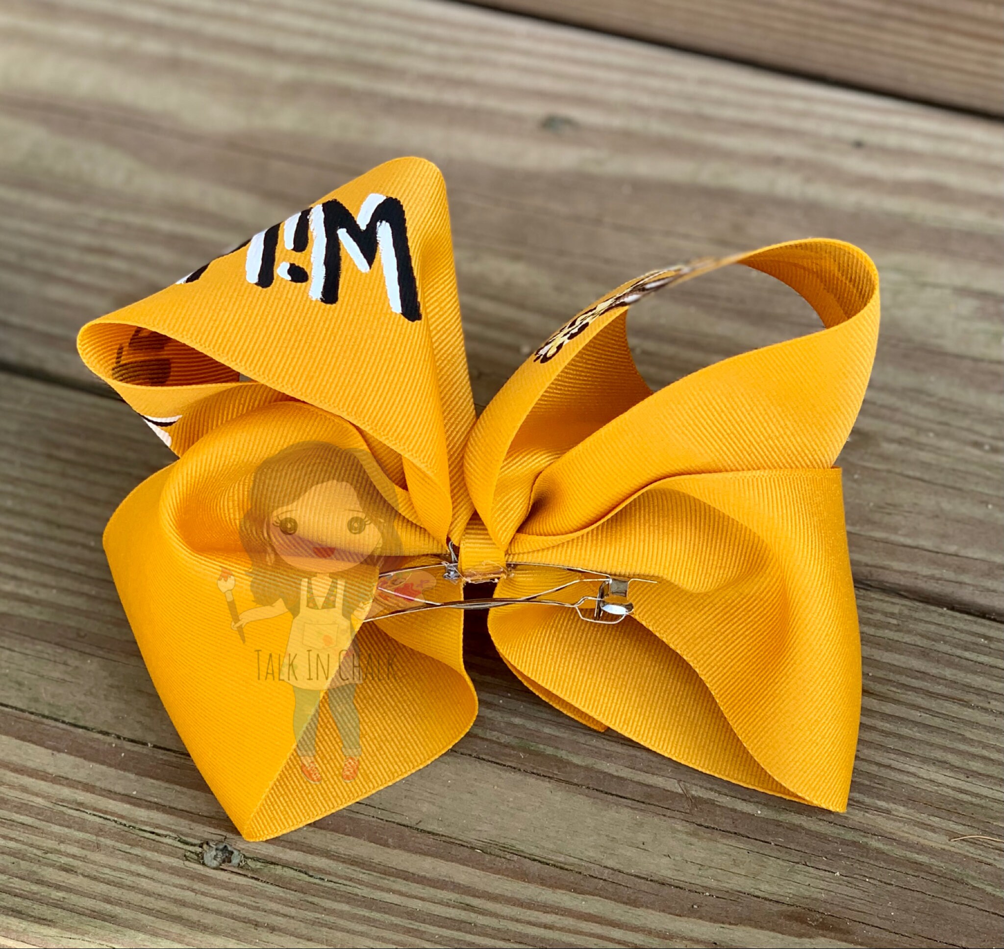 Go Team Hand Painted Hair Bow - Etsy