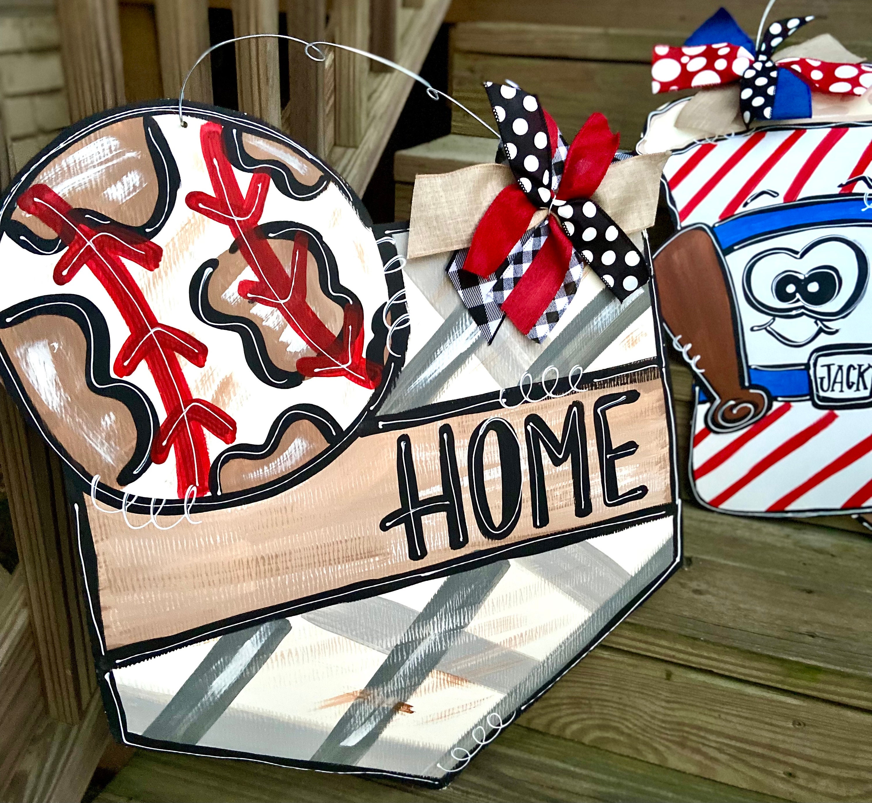 Baseball Home Plate Door Hanger - Etsy