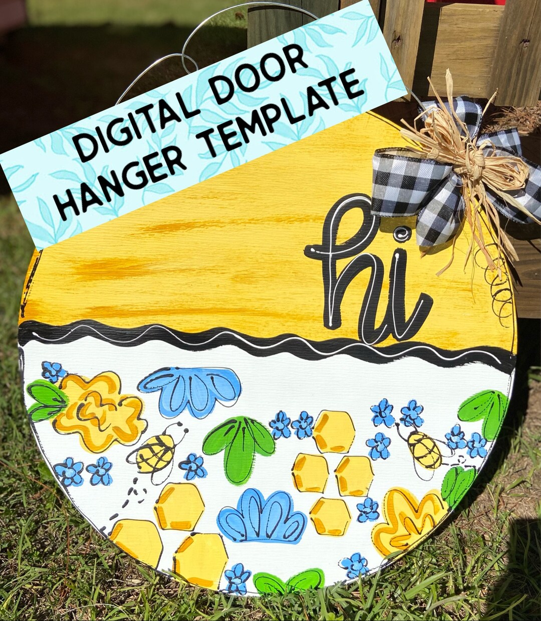 Spring Bee Door Hanger Template - Etsy