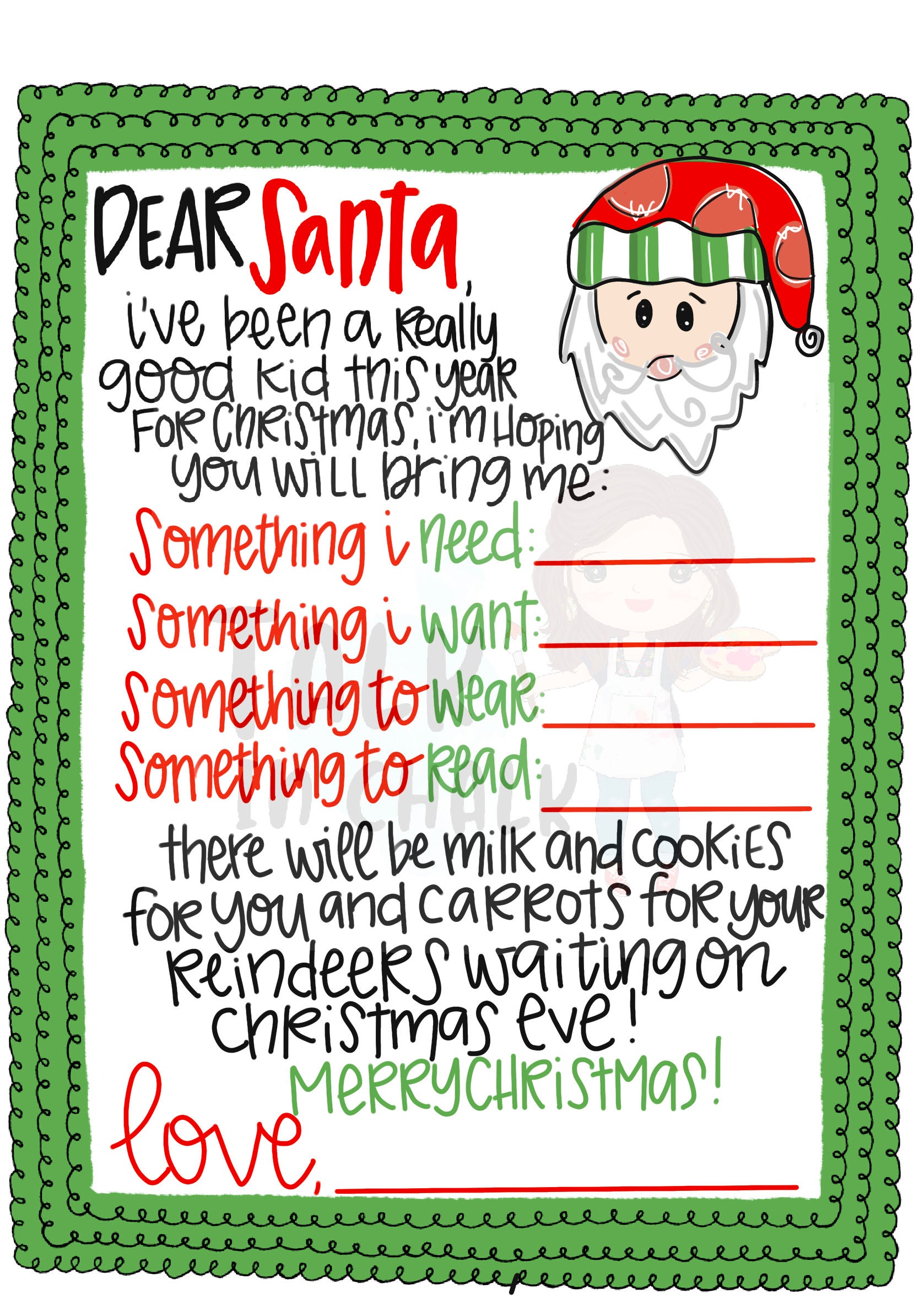Dear Santa Printable - Etsy