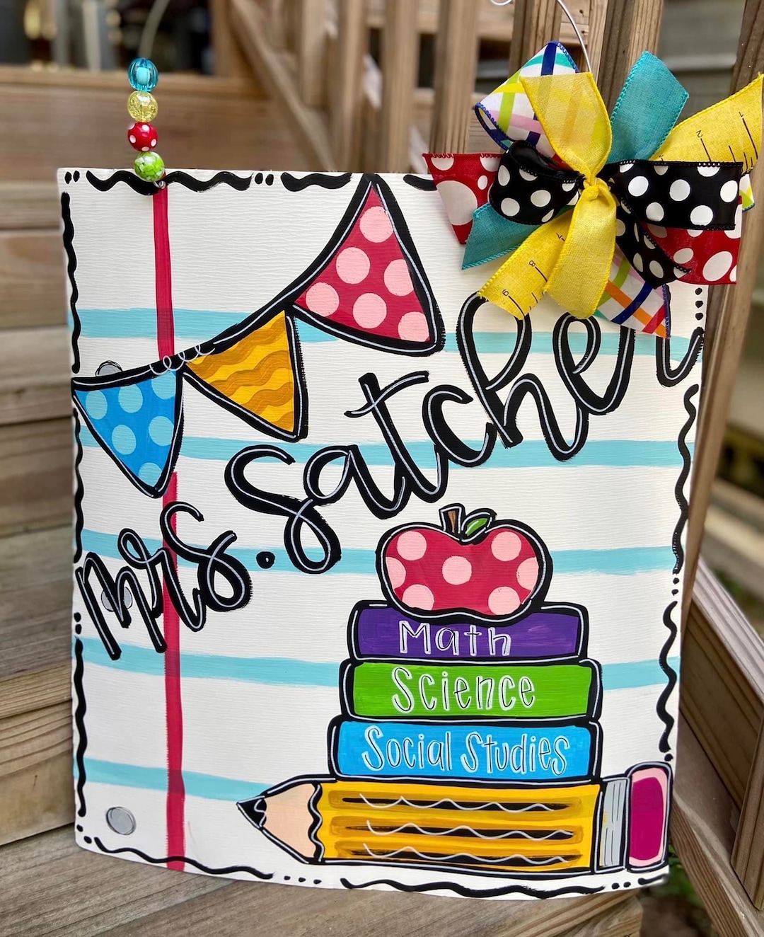 Notebook Paper Teacher Door Hanger - Etsy