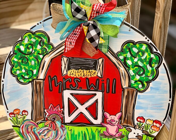 Farm Theme Door Hanger - Etsy