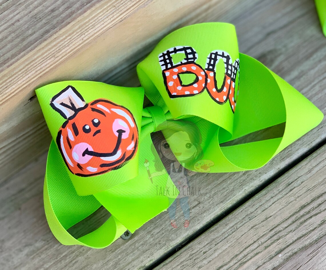 Boo Hand Painted Hair Bow - Etsy