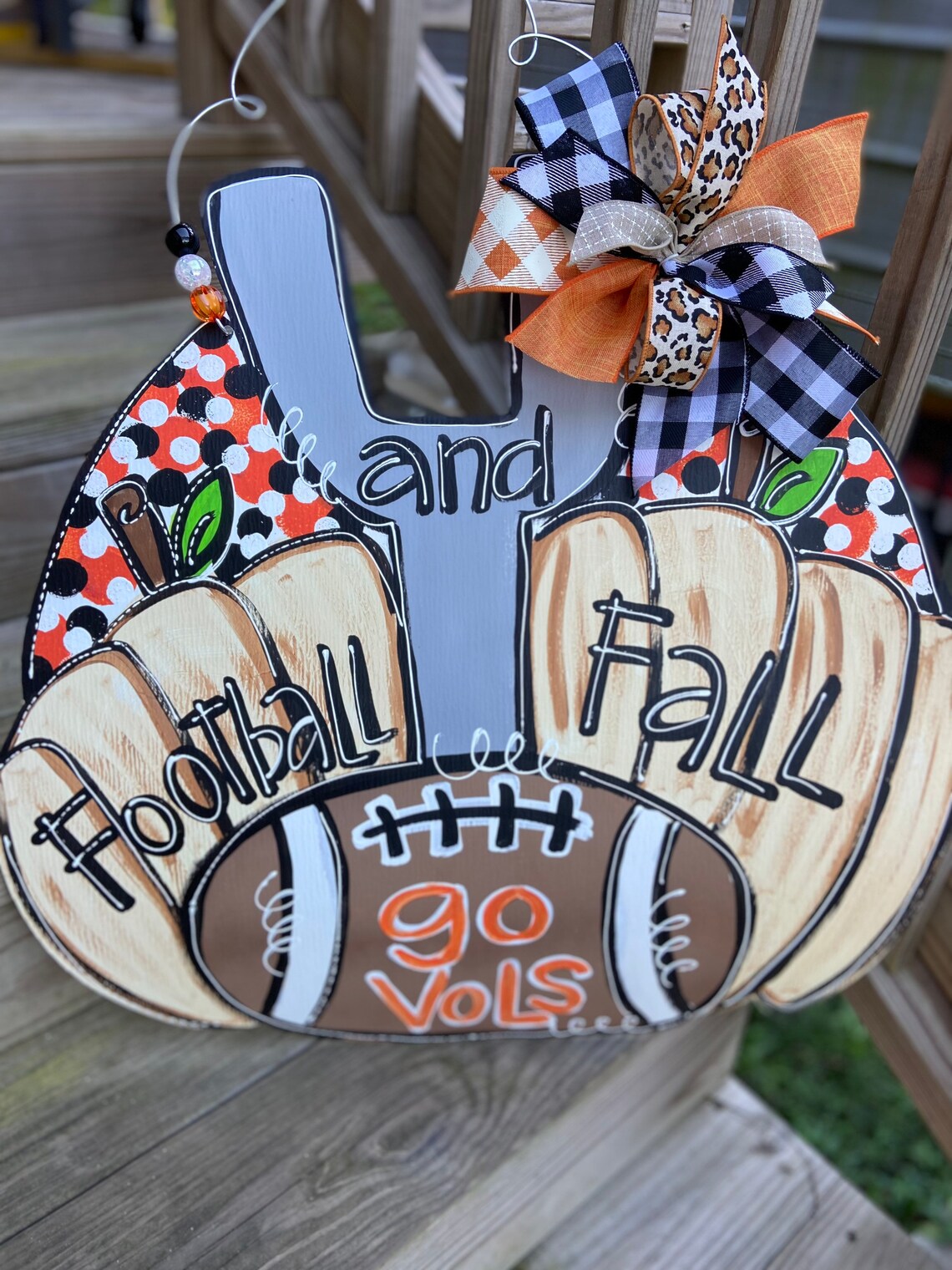 Football & Fall Door Hanger - Etsy