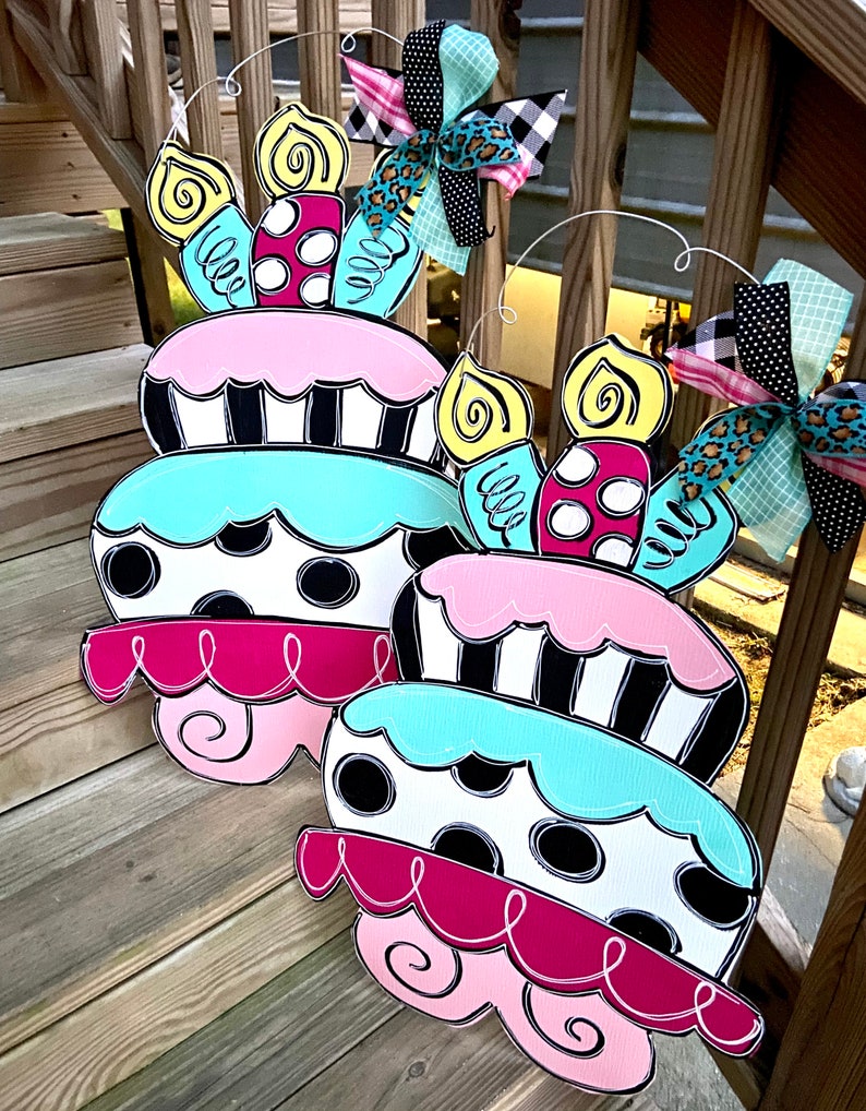 Birthday Cake Door Hanger | Etsy