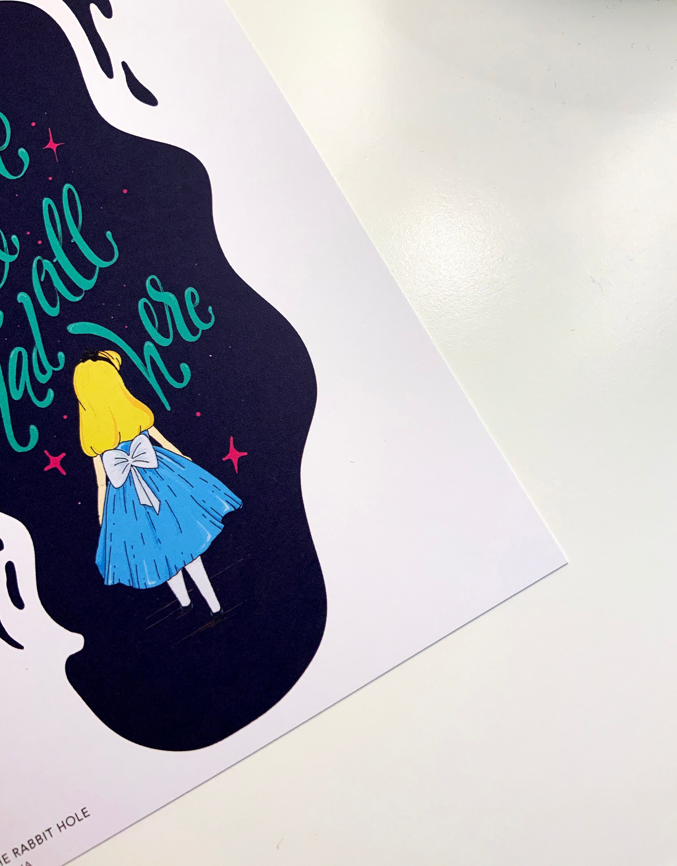 Down the Rabbit Hole | Wall Art | Desk Art | A5 Size | Cartoon ...