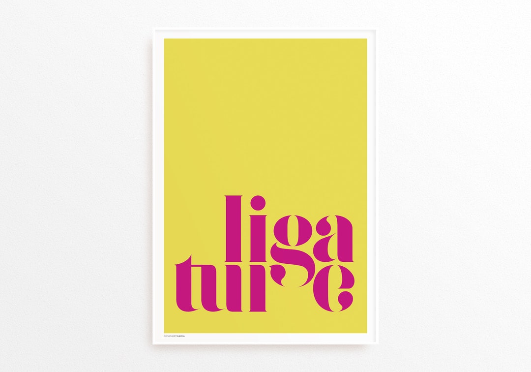Ligature | Wall Art | A4 Size | Typographic Poster Print Design | Type ...