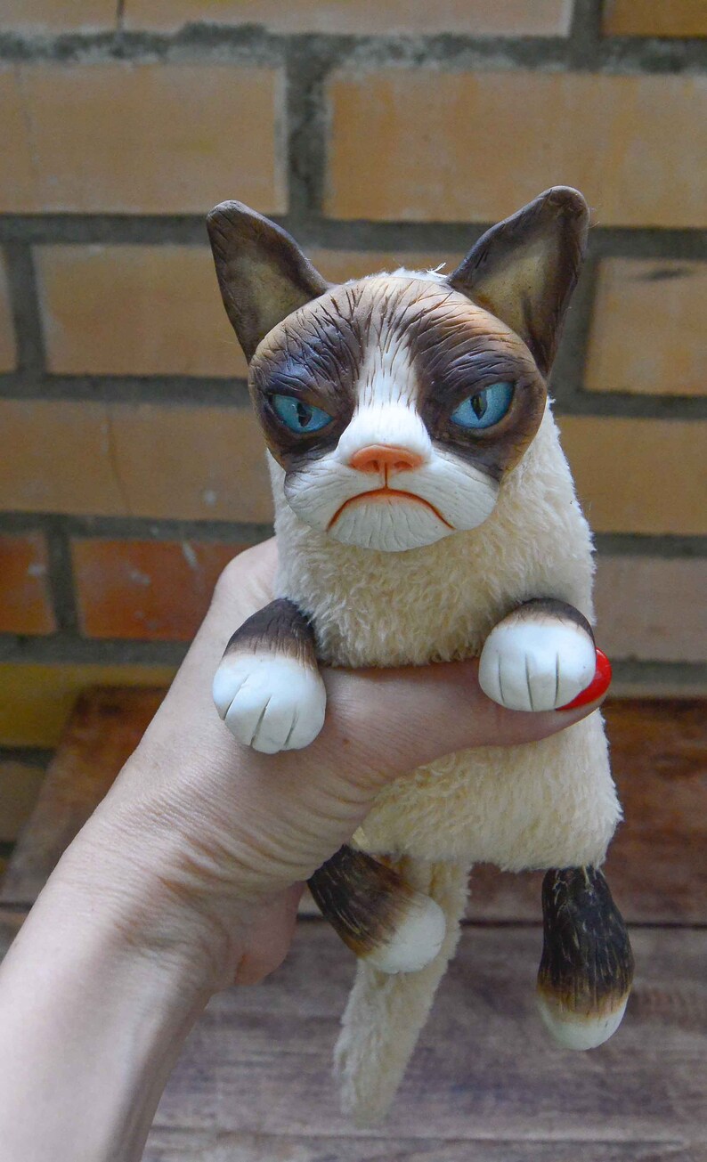 Grumpy Cat toy Tardar Sauce meme plush toy grumpy cat plush | Etsy