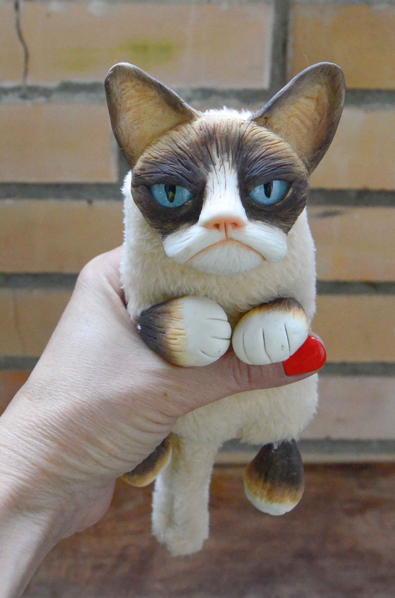 Grumpy Cat toy Tardar Sauce meme plush toy grumpy cat plush | Etsy