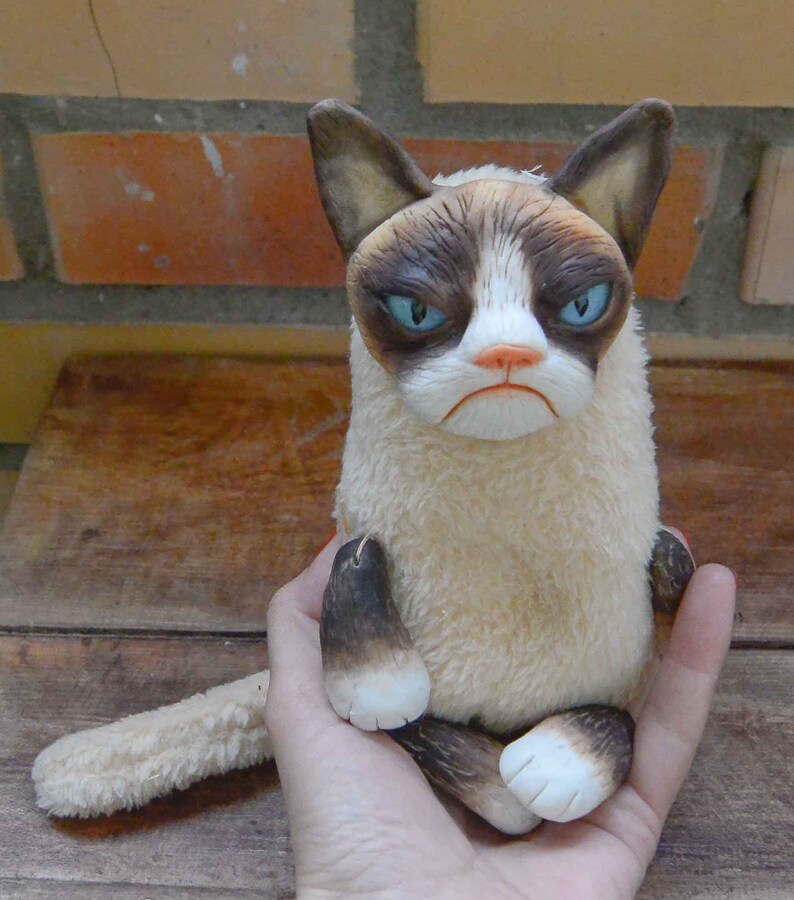 Grumpy Cat toy Tardar Sauce meme plush toy grumpy cat plush | Etsy