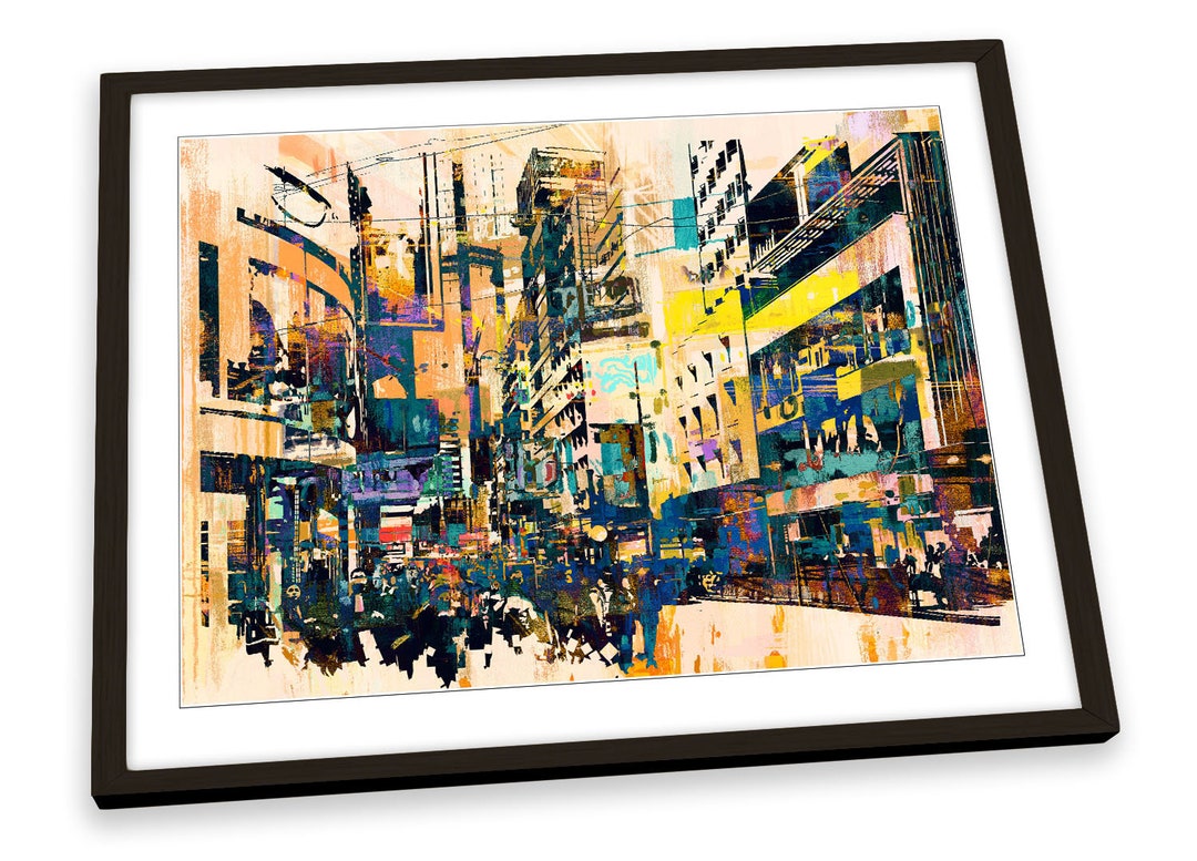 City Life Abstract Streets FRAMED ART PRINT Picture Artwork - Etsy