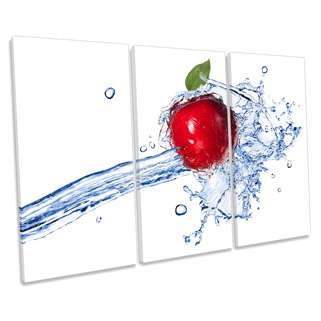 Apple Fruit Splash Kitchen Picture Treble CANVAS WALL ART Print - Etsy