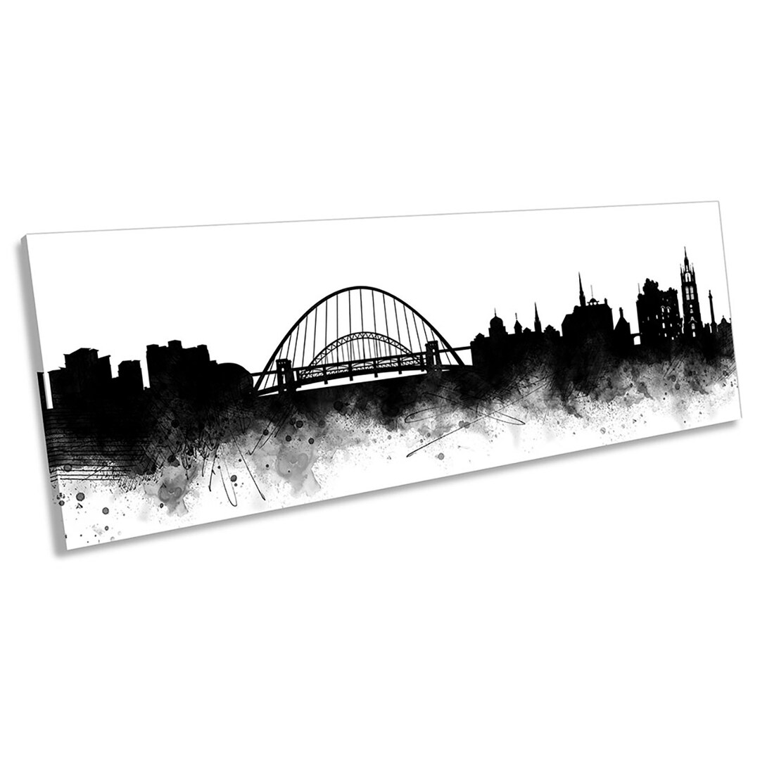 Newcastle Abstract City Skyline Panorama CANVAS WALL ART Print Picture ...