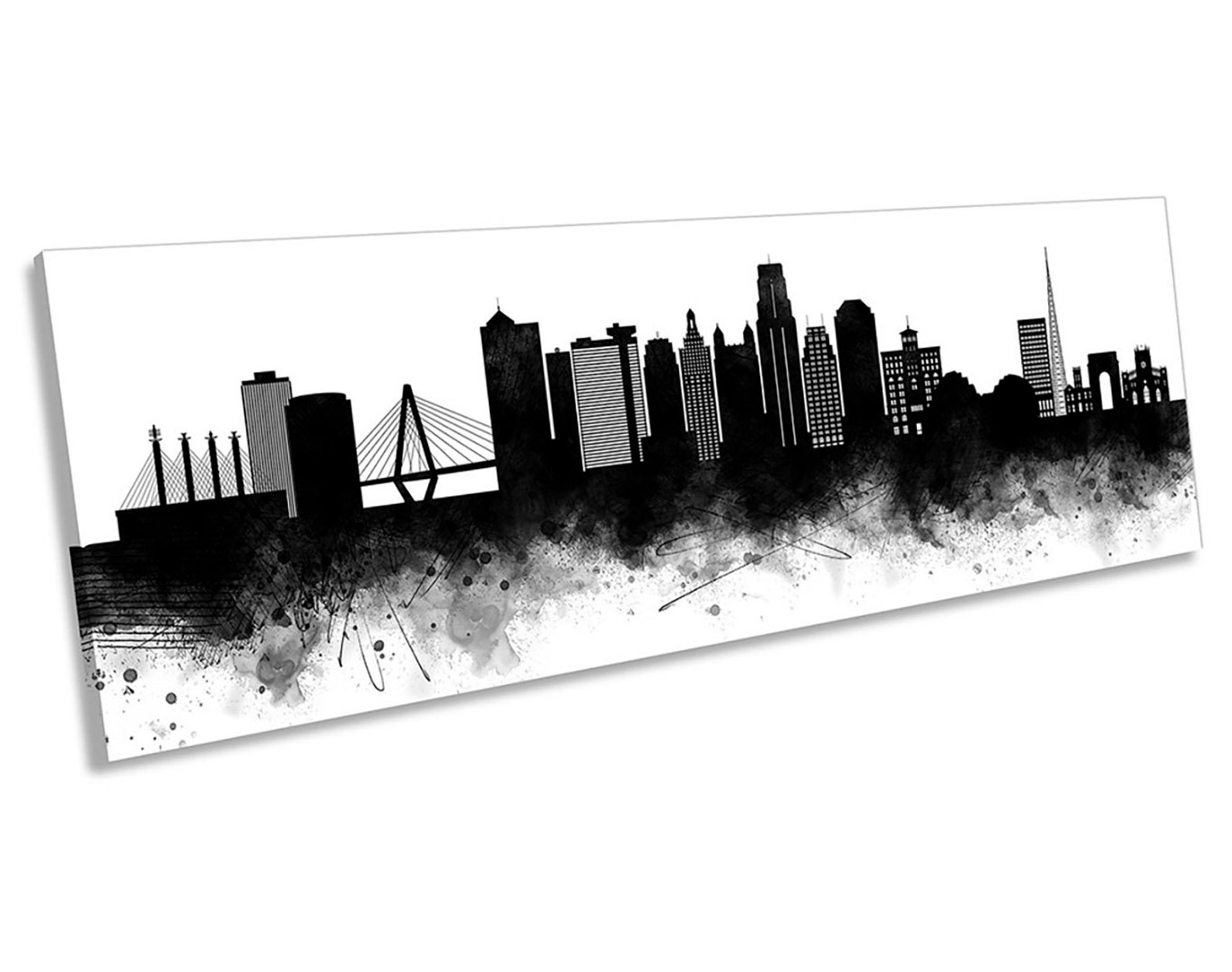 Kansas City Abstract Skyline Panorama CANVAS WALL ART Print | Etsy