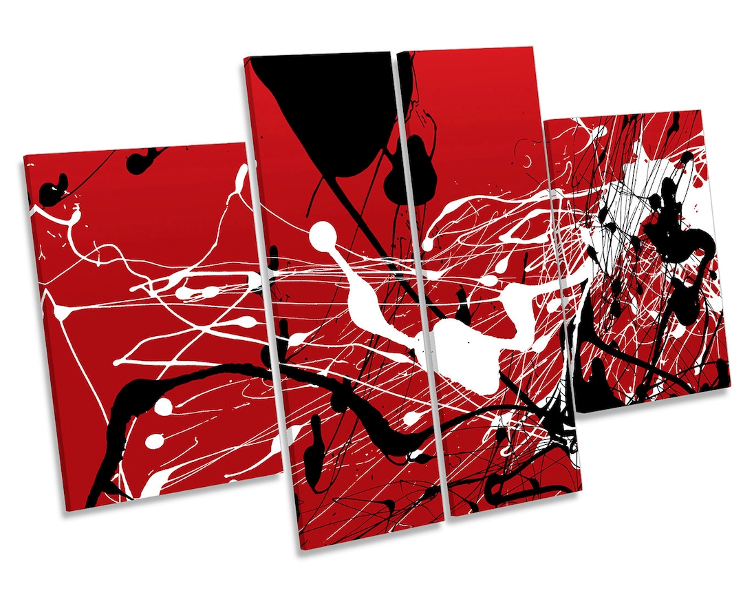 Abstract Red Ink Splash CANVAS WALL ART Multi Panel Print Box Frame - Etsy
