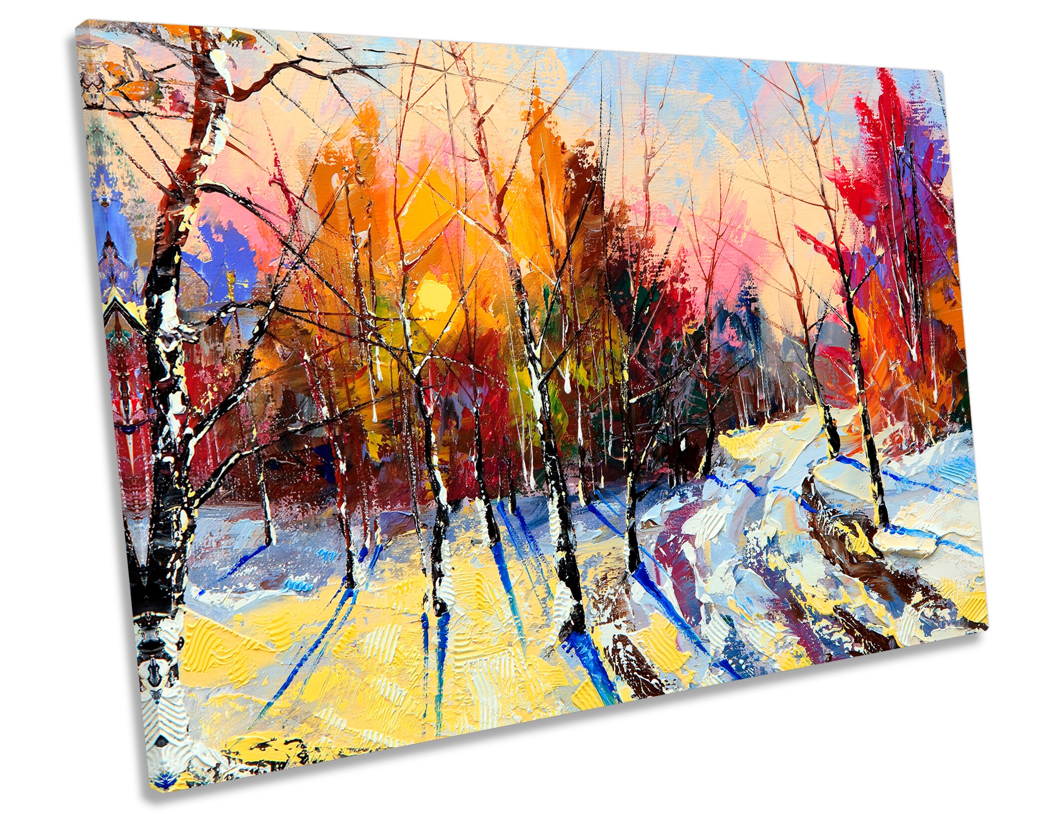 Winter Forest Abstract Scene Picture CANVAS WALL ART Print - Etsy