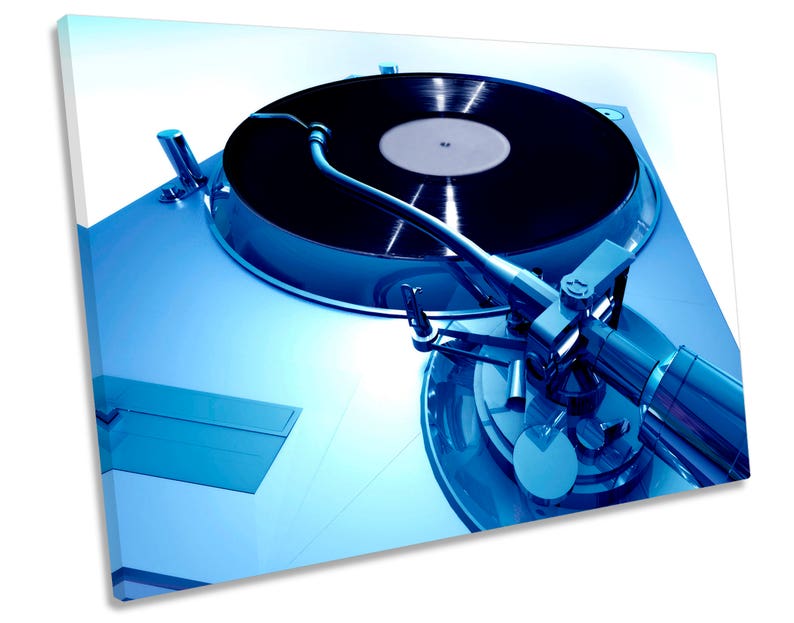 DJ Deck Turntables Music Blue CANVAS ART Framed Print - Etsy UK