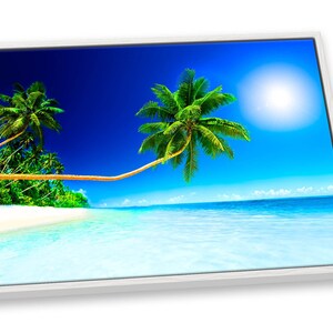 Paradise Tropical Beach Blue CANVAS FLOATER FRAME Wall Art Print ...