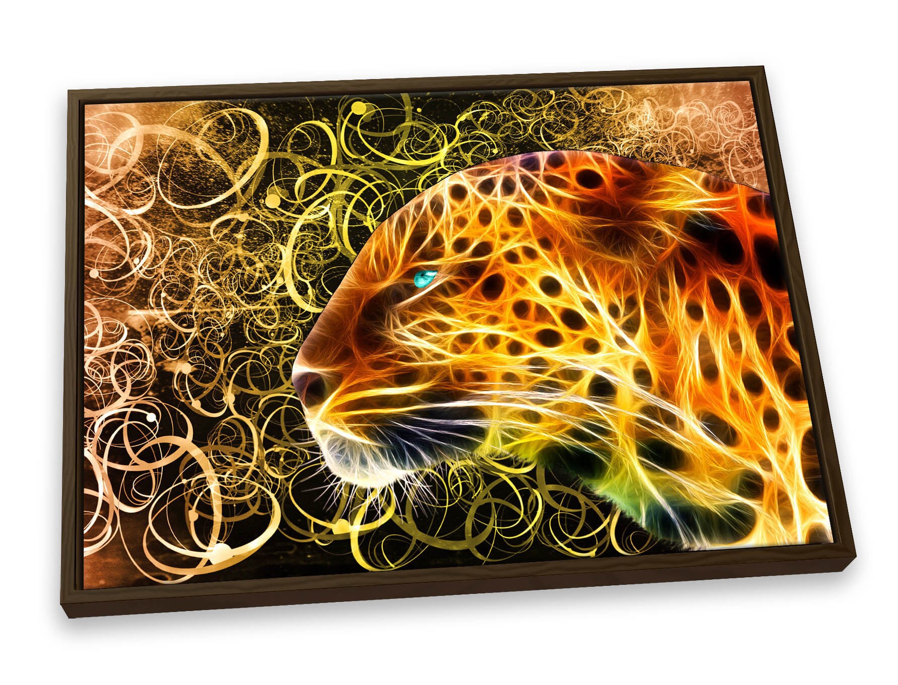 Tiger Face Abstract Orange CANVAS FLOATER FRAME Wall Art | Etsy