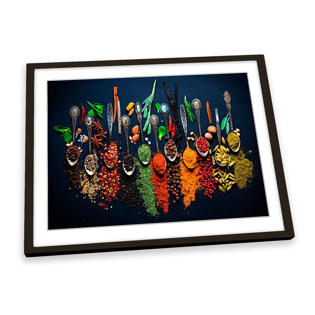 Spices Herbs Modern Spoons FRAMED ART PRINT Picture Poster Artwork ...