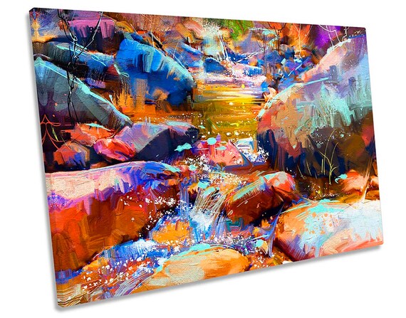 Abstract Landscape Waterfall Picture CANVAS WALL ART Print | Etsy