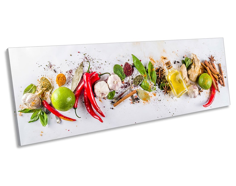 Food Ingredients Kitchen Panorama CANVAS WALL ART Print | Etsy