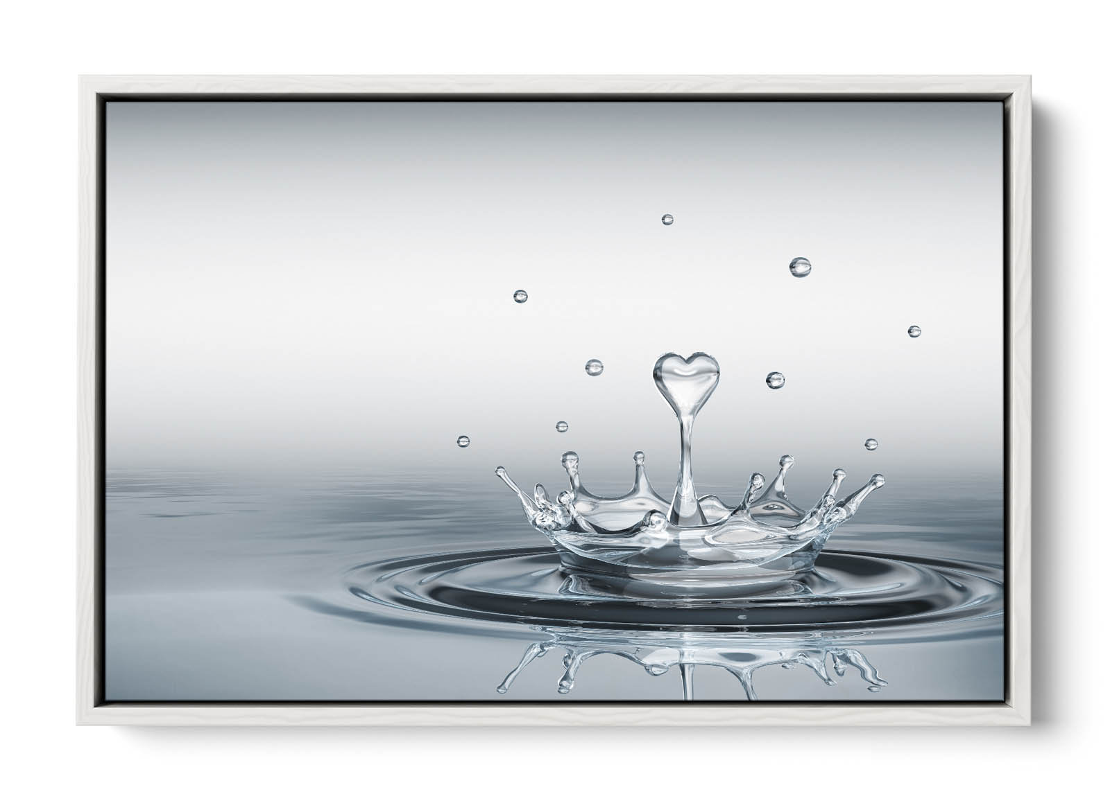 Heart Drop Splash Bathroom Grey CANVAS FLOATER FRAME Wall Art - Etsy