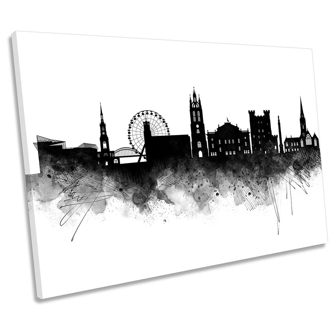 Newcastle Abstract City Skyline CANVAS WALL ART Picture Print - Etsy