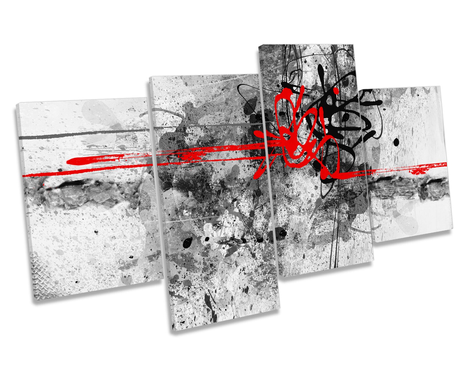 Abstract Grunge Red Black Print CANVAS WALL ART Multi Panel - Etsy