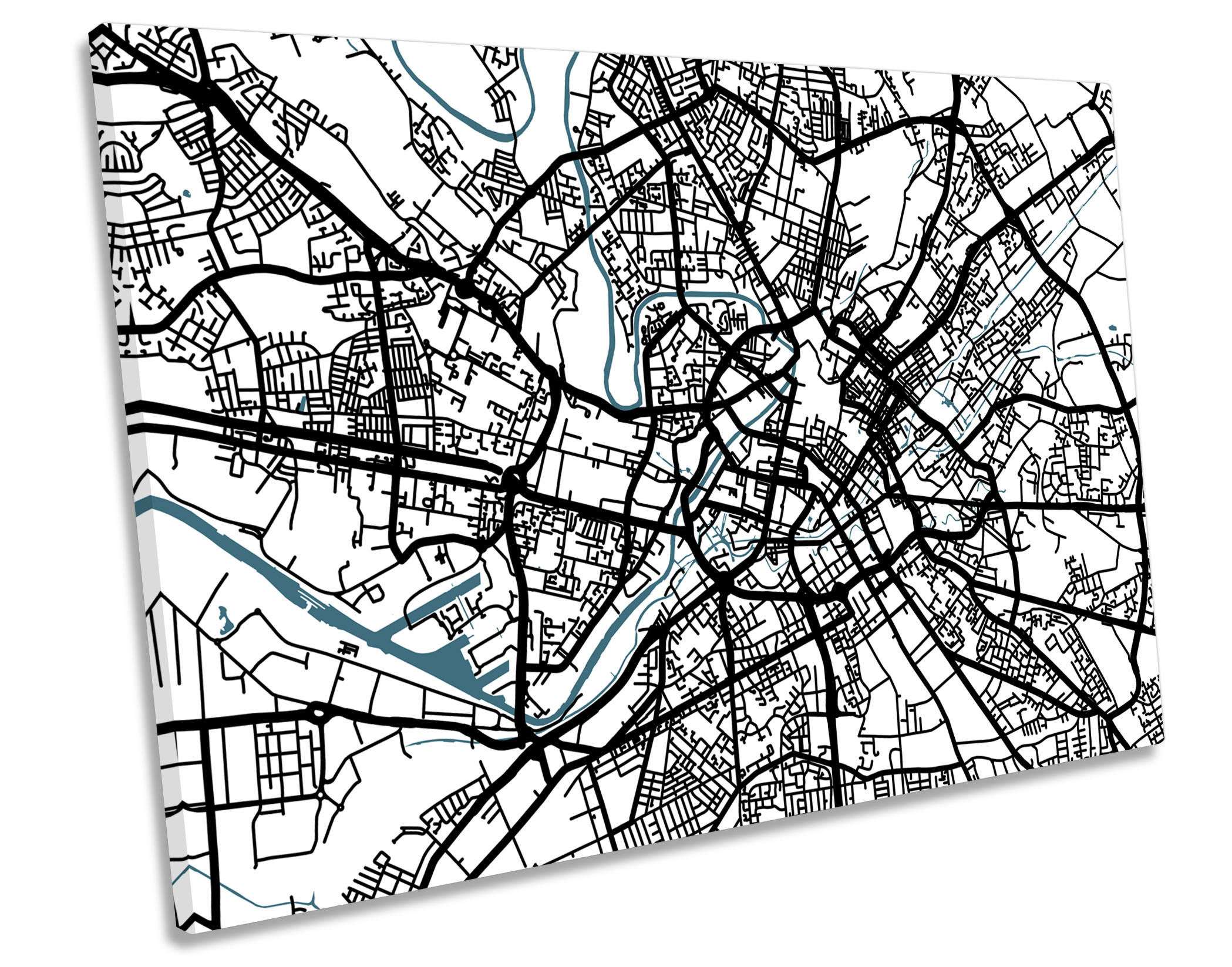 Manchester Map City Minimalistic Modern CANVAS WALL ART Print | Etsy