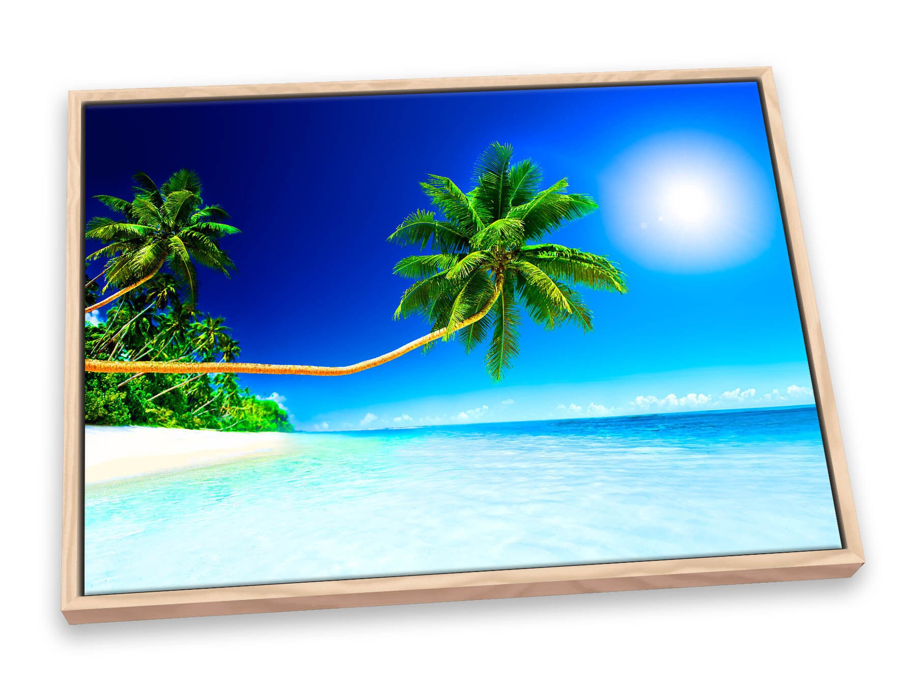 Paradise Tropical Beach Blue CANVAS FLOATER FRAME Wall Art | Etsy