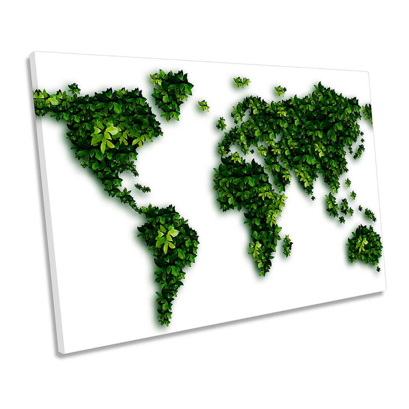 Green World Map - Etsy
