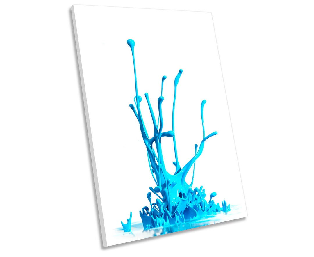 Blue Paint Splash Abstract Picture CANVAS WALL ART Portrait Print - Etsy