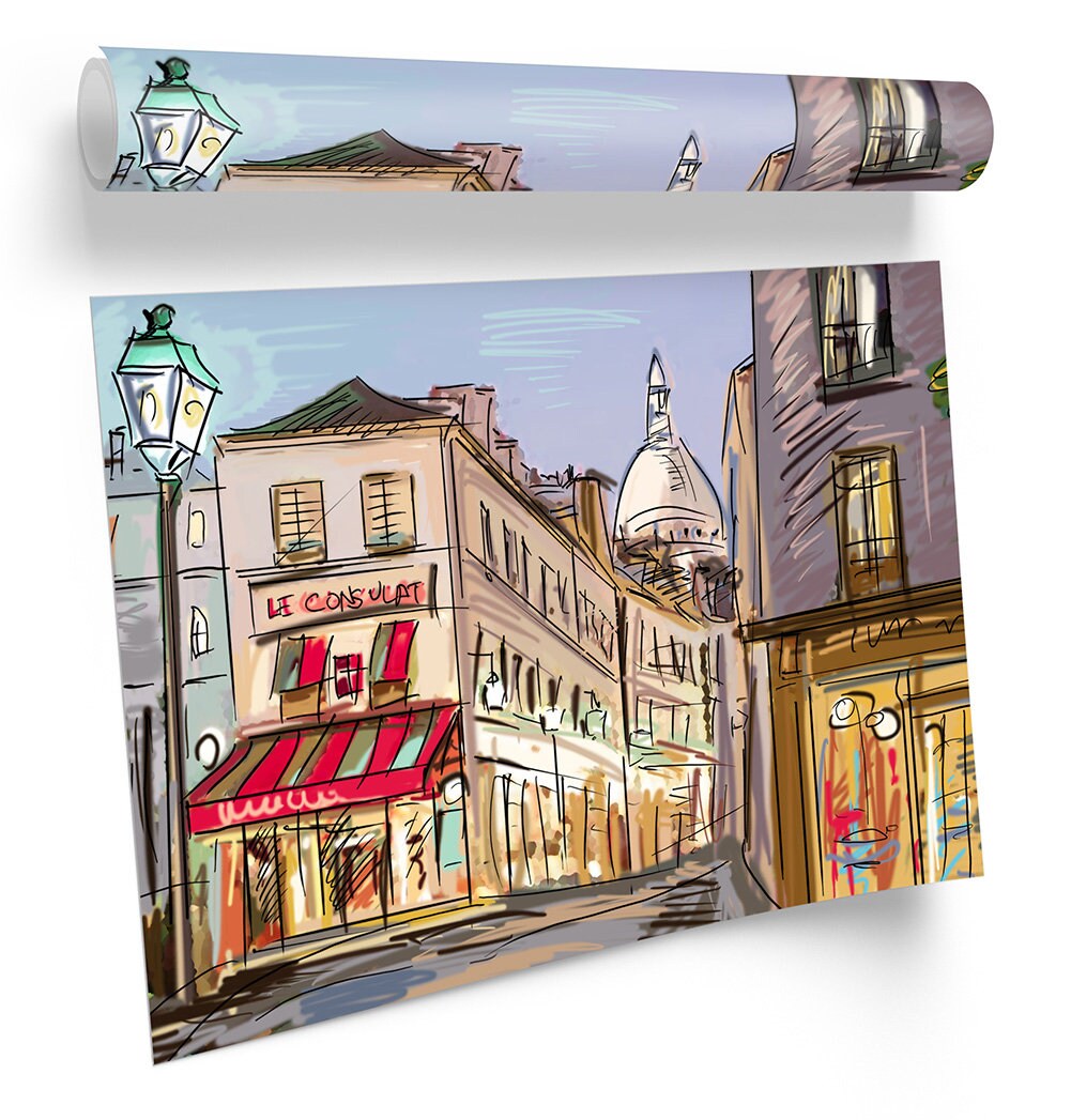 Paris Street Scene City FRAMED ART PRINT Picture Poster - Etsy