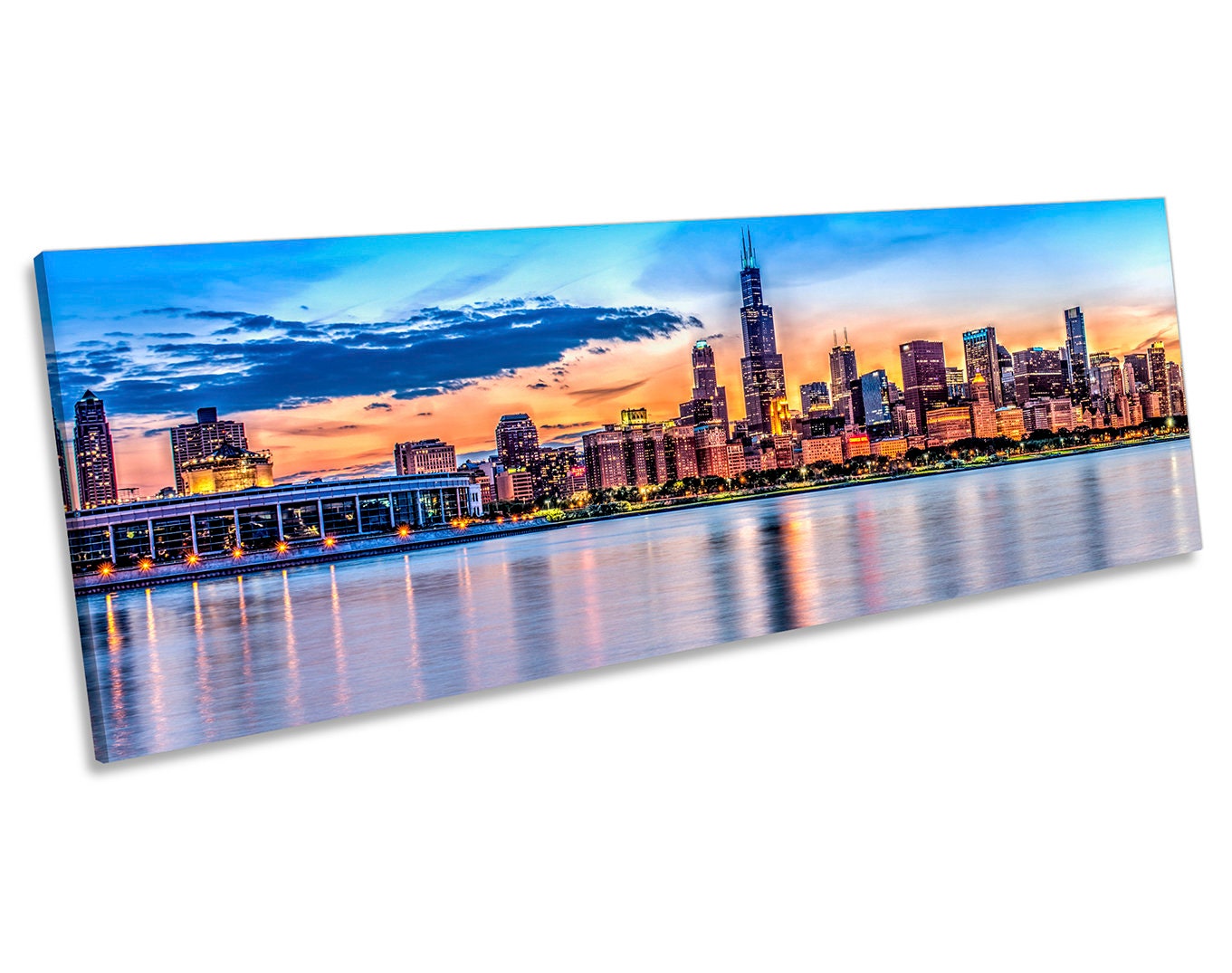 Chicago Cityscape Skyline CANVAS WALL ART Panorama gerahmt - Etsy.de